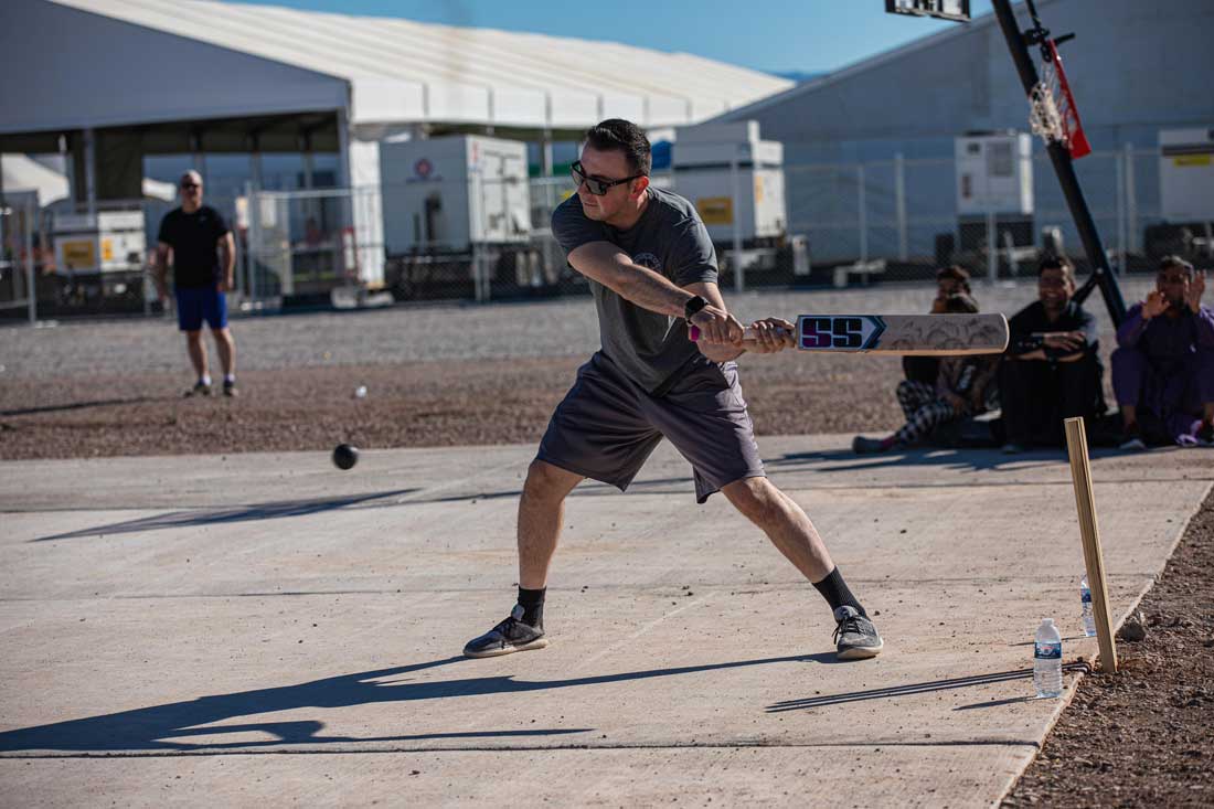 US Service Members play Cricket