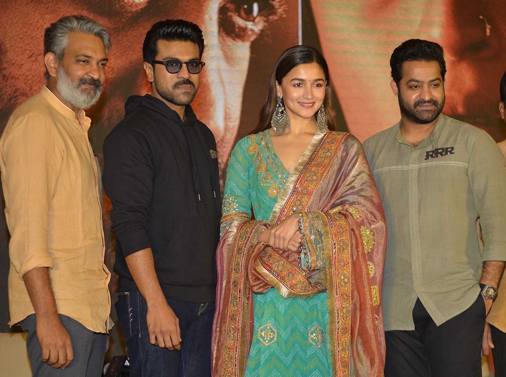 RRR Team Rajamouli, Alia Bhatt, Ram Charan, Jr. NTR meet the Press