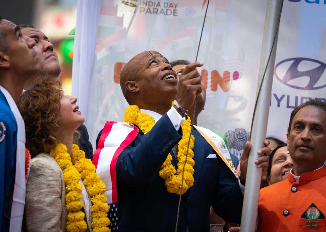 Indian Flag hoisted at the iconic Times Square in New York