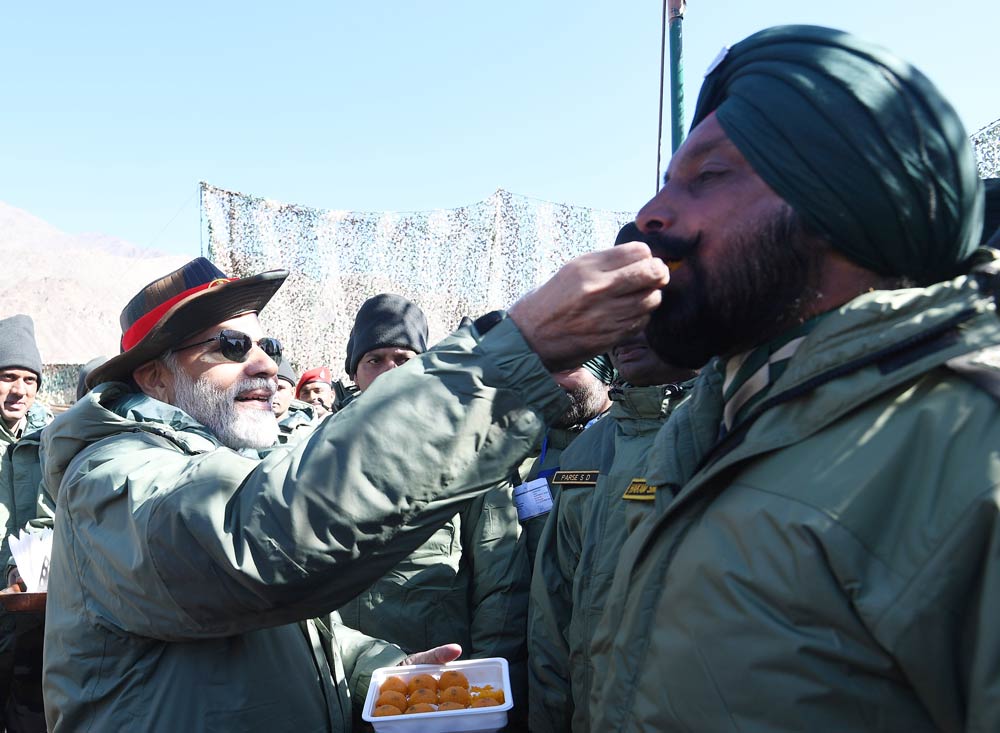 Prime Minister Modi celebrates Diwali with soldiers in Kargil