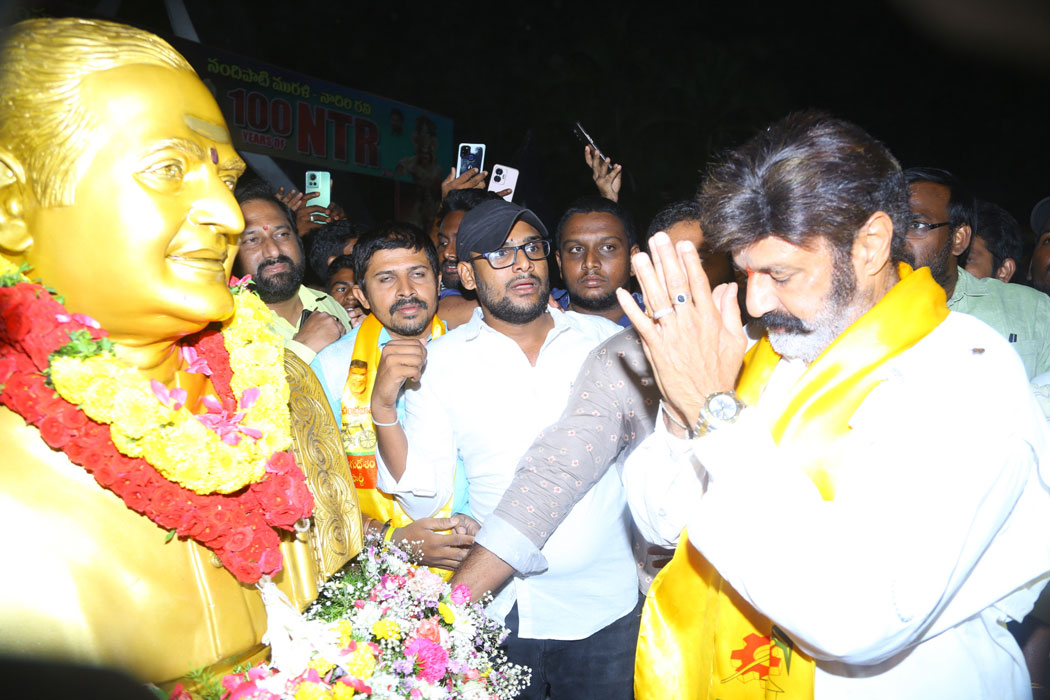 Balakrishna and Jr NTR visit NTR Ghat to pay respects - See Pics