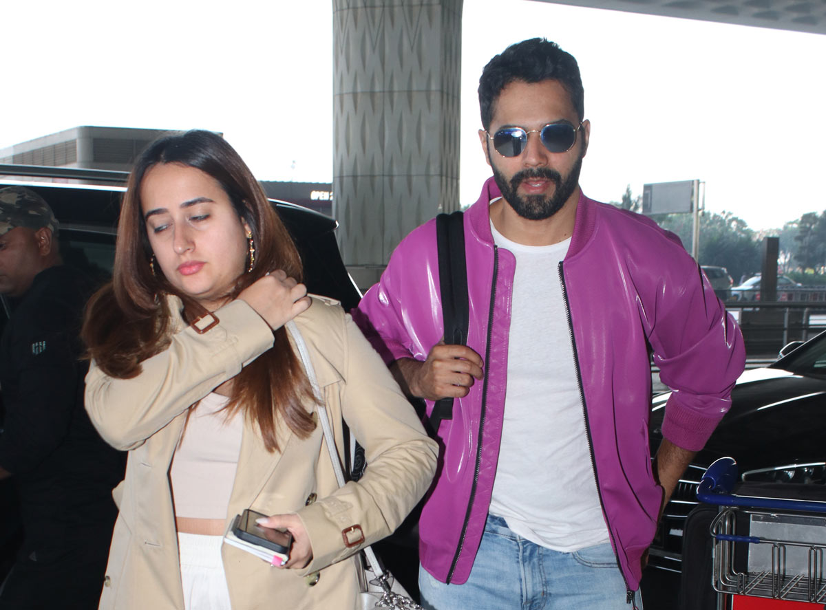 Varun Dhawan spotted with wife Natasha Dalal at the Airport - Pics ...