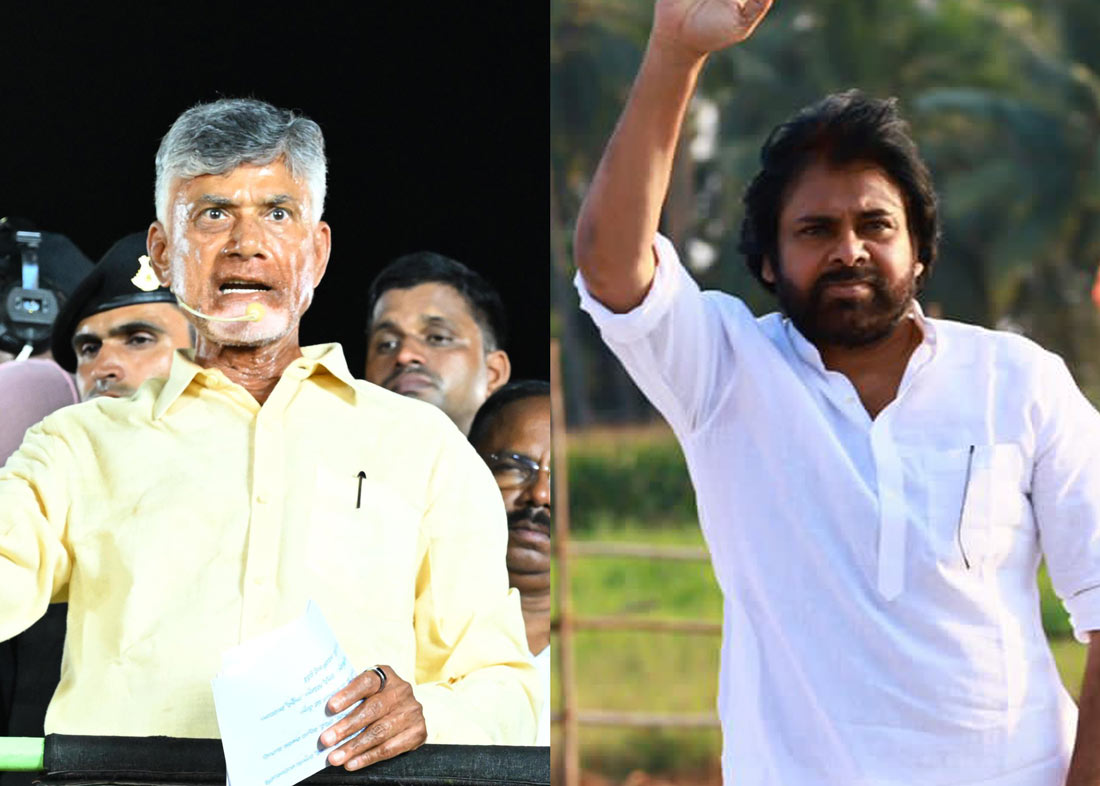 Chandrababu Naidu and Pawan Kalyan escape stone attacks